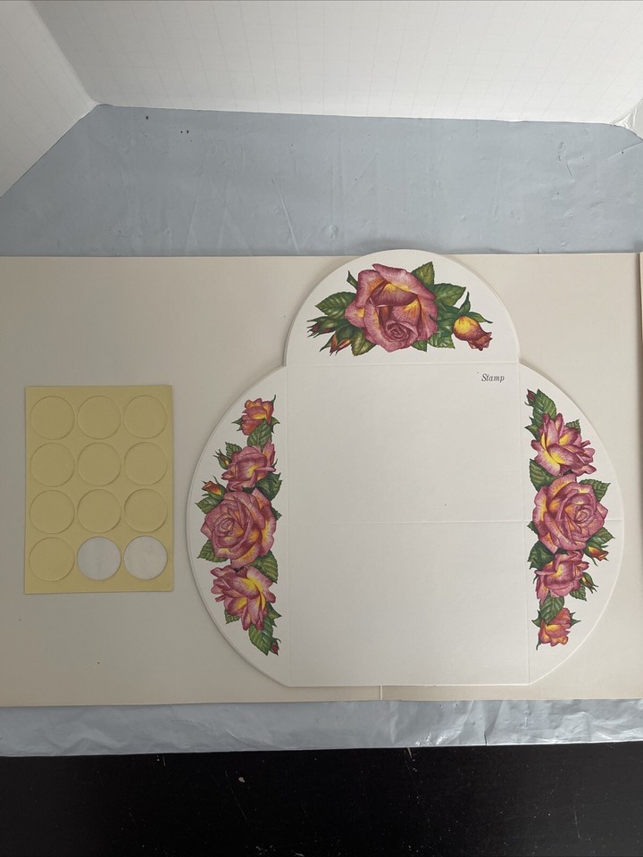 Vintage 1980 Roses Flower Folds Stationery Notes From Current Partial ...