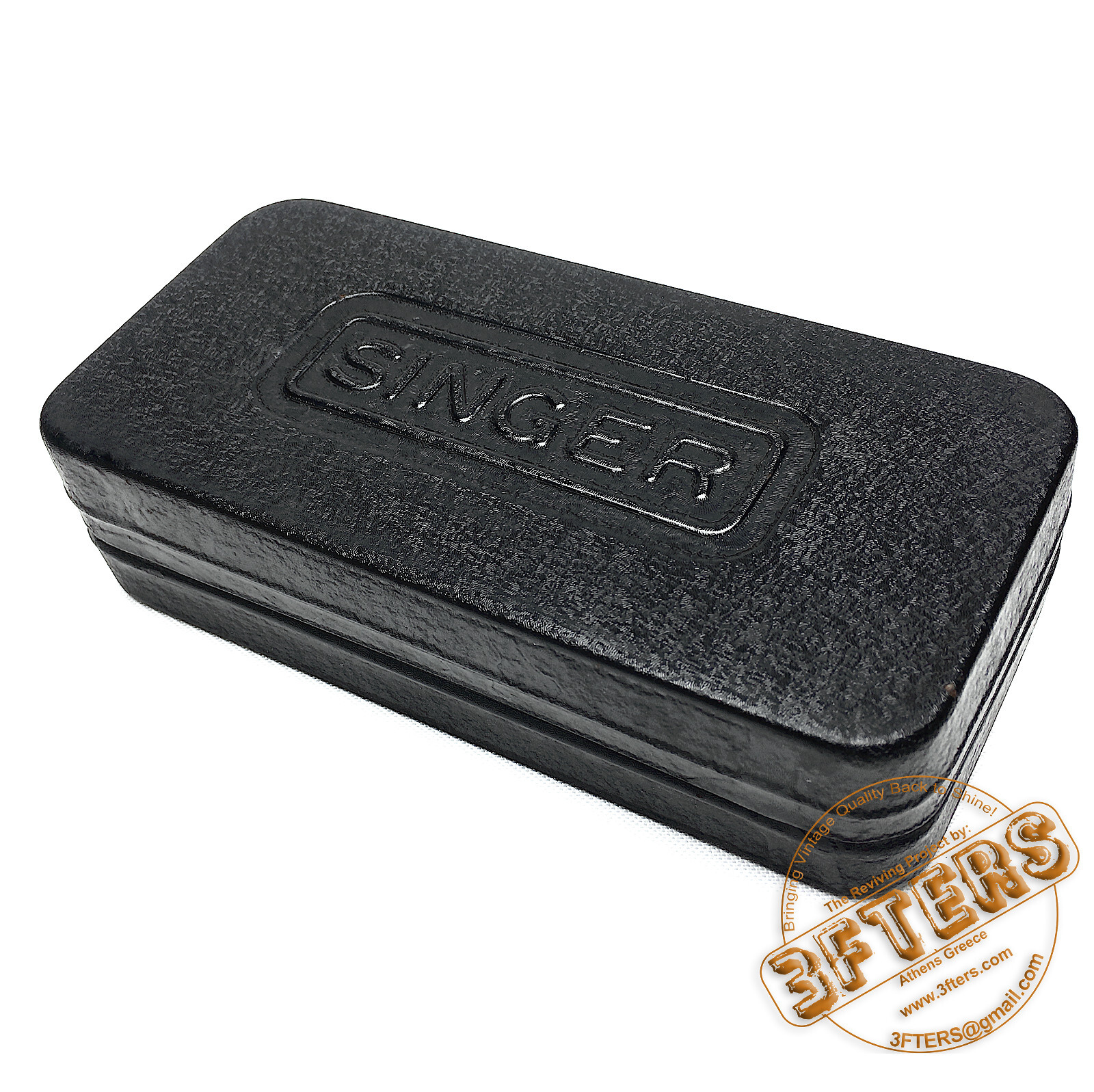 SINGER Black Godzilla Attachment Box Metal Crinkled Complete ...