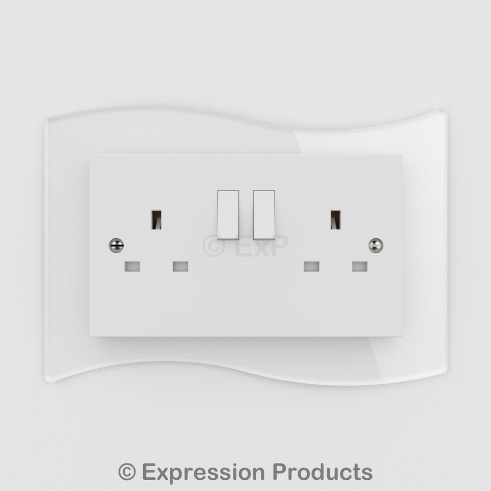 Double / Single Light Switch / Plug Socket Back Plate Finger Surround ...