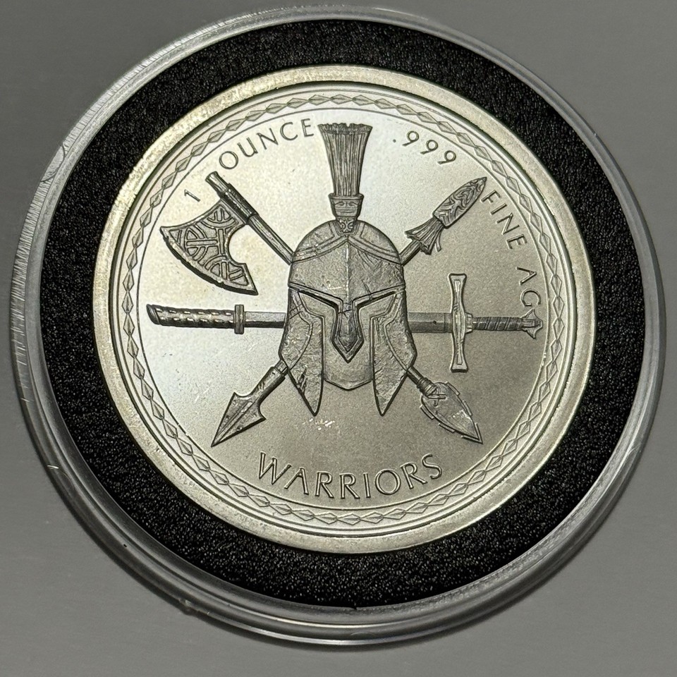 Spartan Warrior Rare Collector Coin 1 Troy Oz .999 Fine Silver Round ...
