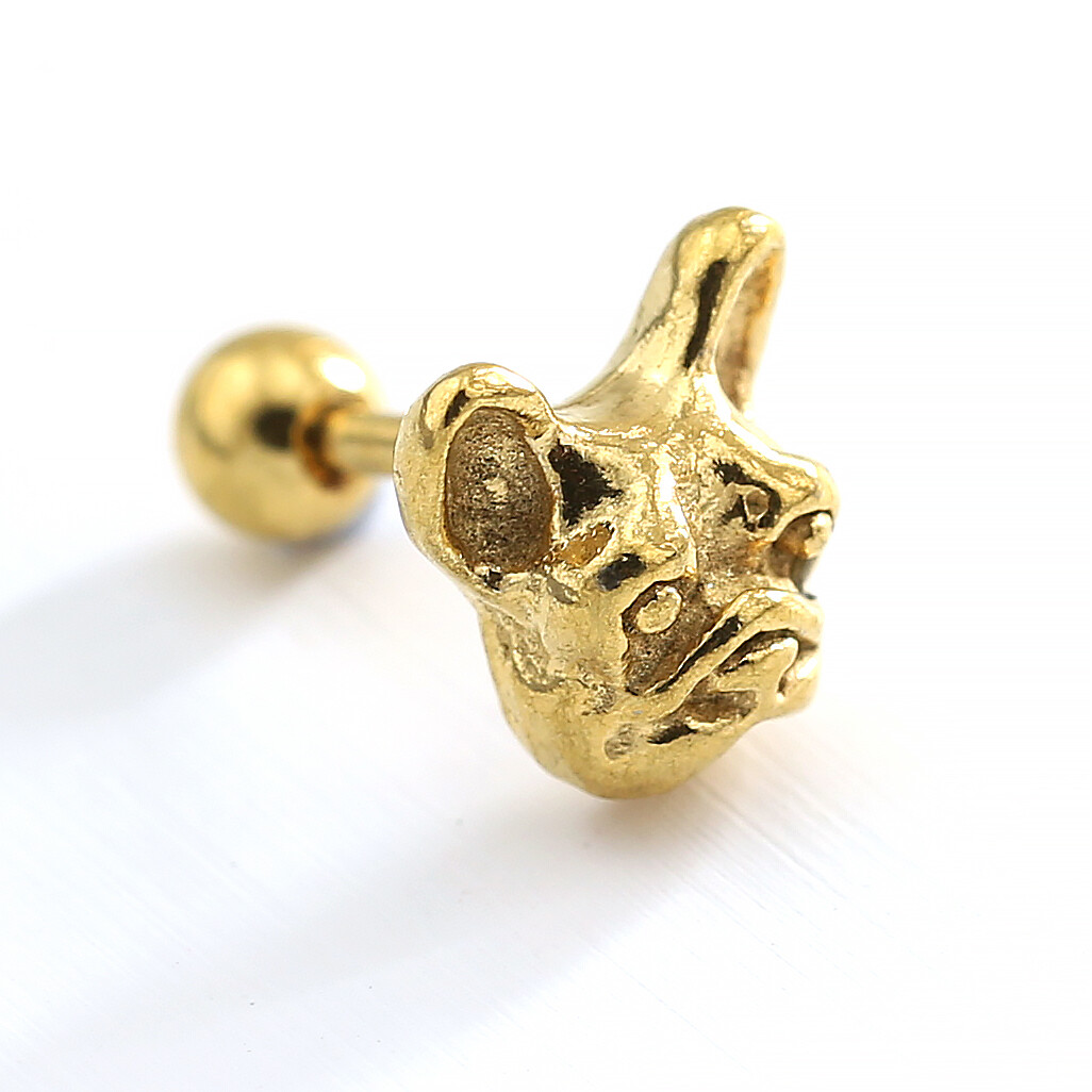 Cute BULLDOG Puppy Dog Ear Cartilage Helix Tragus Stud Ring Bar ...
