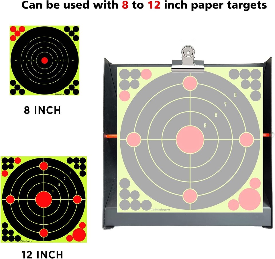 Pellet Trap Target W/ Splatter Bullseye Paper Targets Spinning Shooting ...