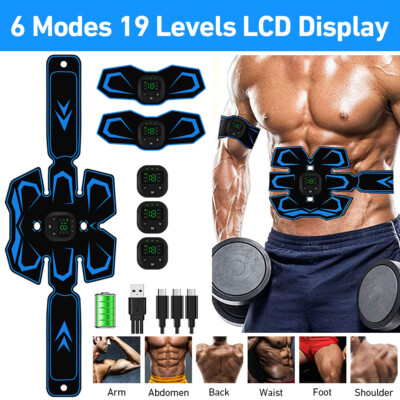 Muscle Stimulator EMS Ab Trainer Tens Unit Portable Stimulater Abs ...