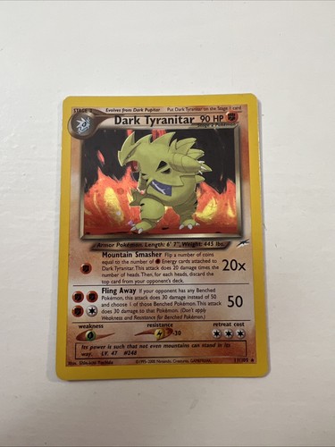 Dark Tyranitar - 11/105 - Pokemon Neo Destiny Unlimited Holo Rare Card ...