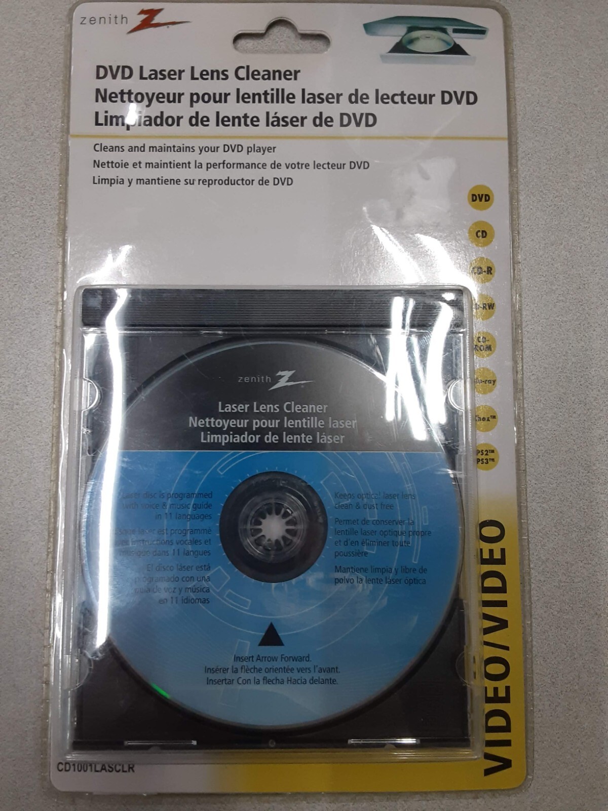 AmerTac Zenith DVD Laser Lens Cleaner CD1001LASCLR - NEW - FREE ...