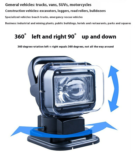 LED Car Searchlight Wireless Remote Control Roof Strong Light Search ...