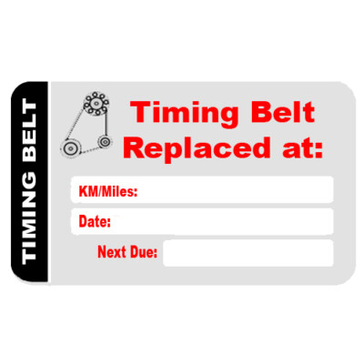25 x Timing Belt Replacement Stickers - 60mm x 35mm - Cam Belt ...