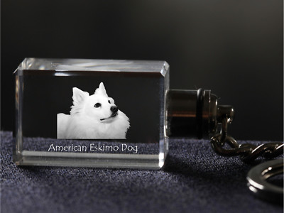 American Eskimo Dog, Dog Crystal Keyring, Keychain,Quality, Crystal ...