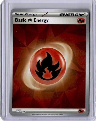 Basic Fire Energy SVE 010 Pokemon Prismatic Evolutions Reverse Holo NM ...