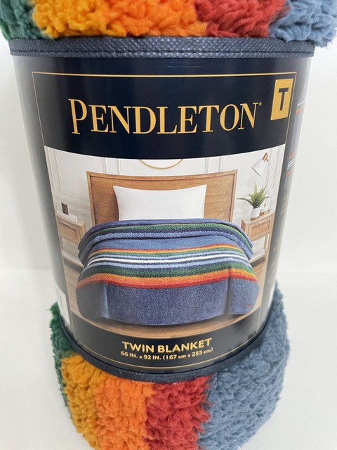 Pendleton Serape Stripe Blue Twin Blanket 66”X92” Multicolor for sale ...