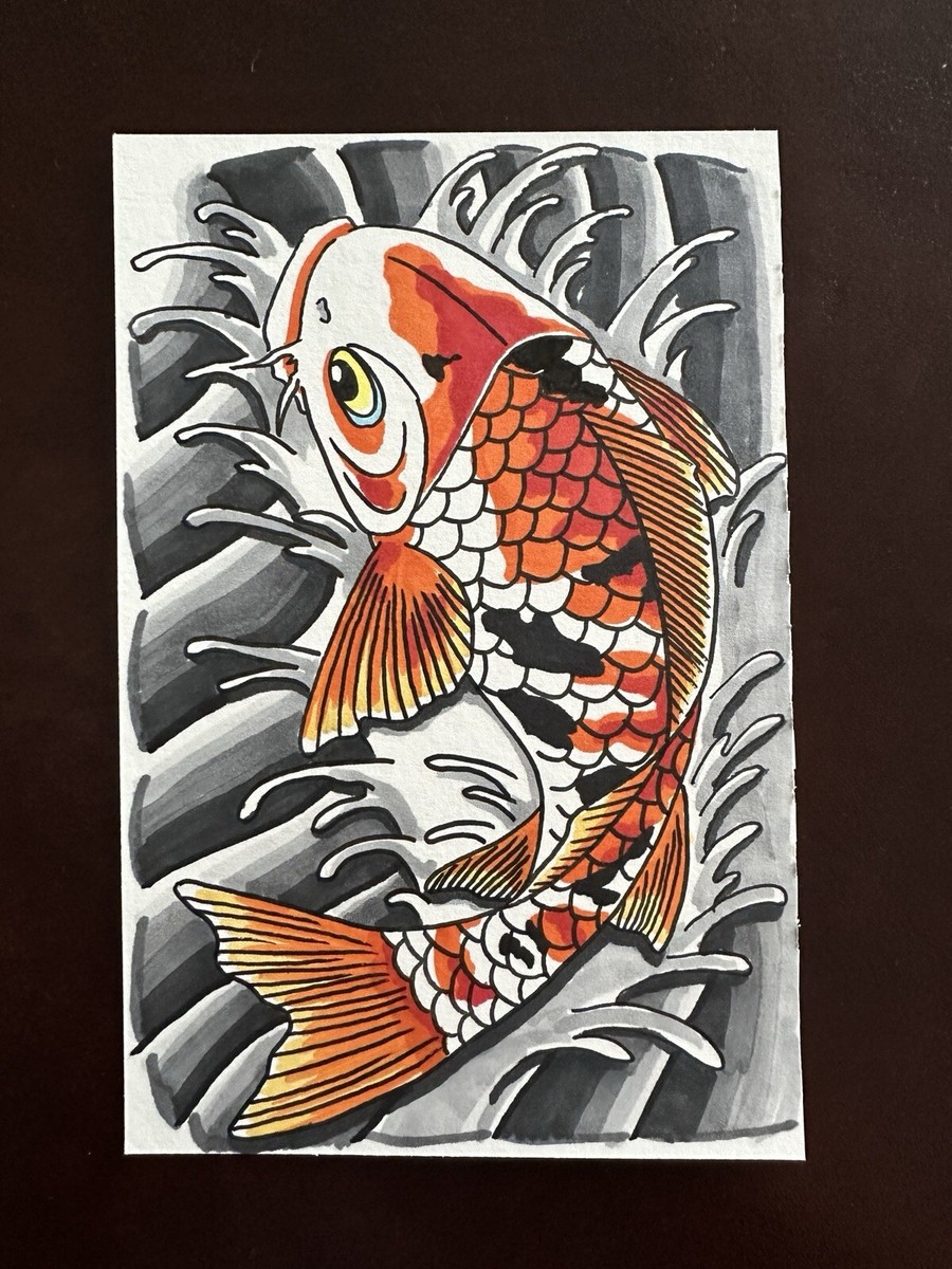 Traditional Koi Drawing