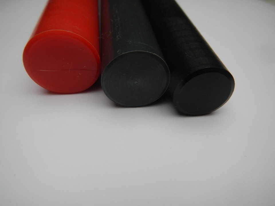 Red Grey Black PVC Plastic rod bar round 6mm to 60mm Diameter 500mm ...