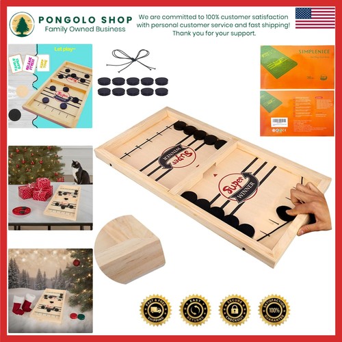Wooden Sling Puck Game - Fast and Fun Family Board Game for Kids ...