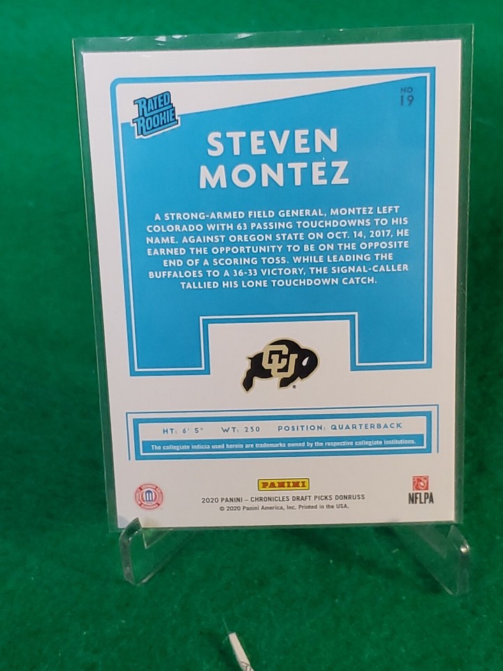 Steven Montez 2020 Chronicles Draft Picks Donruss #19 Colorado Buffaloes | eBay