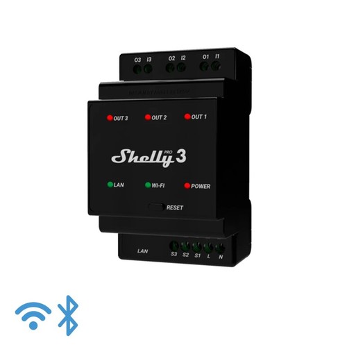 BD_IT_0006_SH-PRO3 Shelly Pro 3 - IP Smart Relay DIN 3ch. LAN/WiFi/BT ...