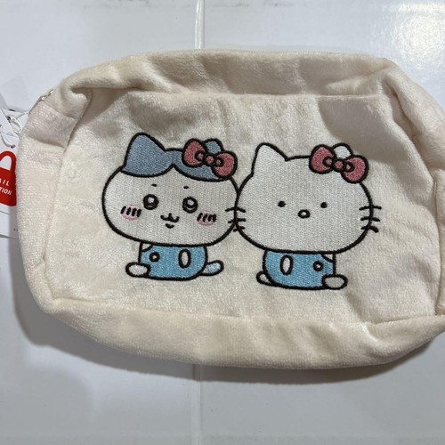 Avail Chiikawa x Sanrio Hachiware Hello Kitty Pouch - Character Embroidery - | eBay