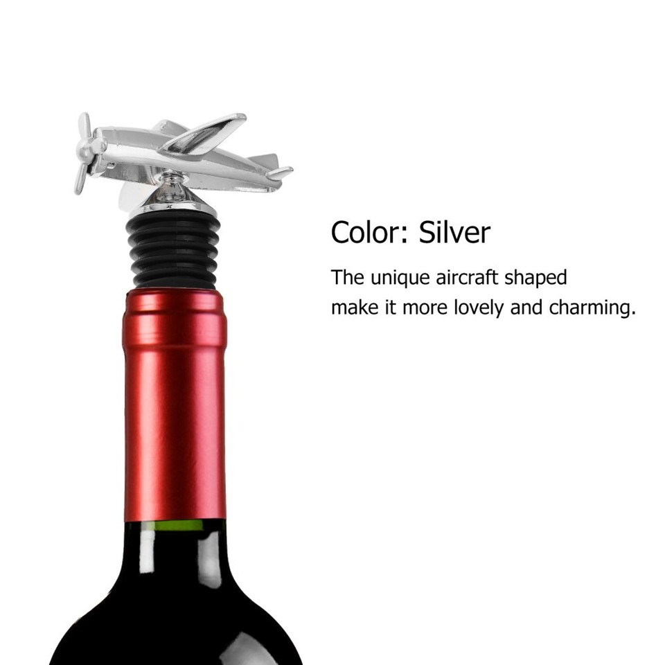 2 Pcs Aircraft Style Alloy Wine Stopper Metal Bottle Plug for Bar ...