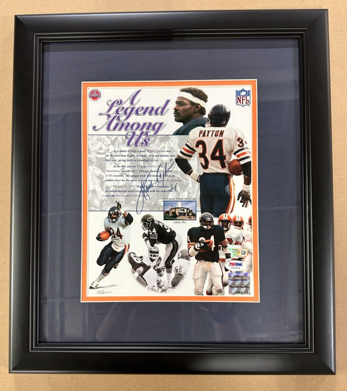 Walter Payton Autographed Memorabilia | Signed Photo, Jersey ...