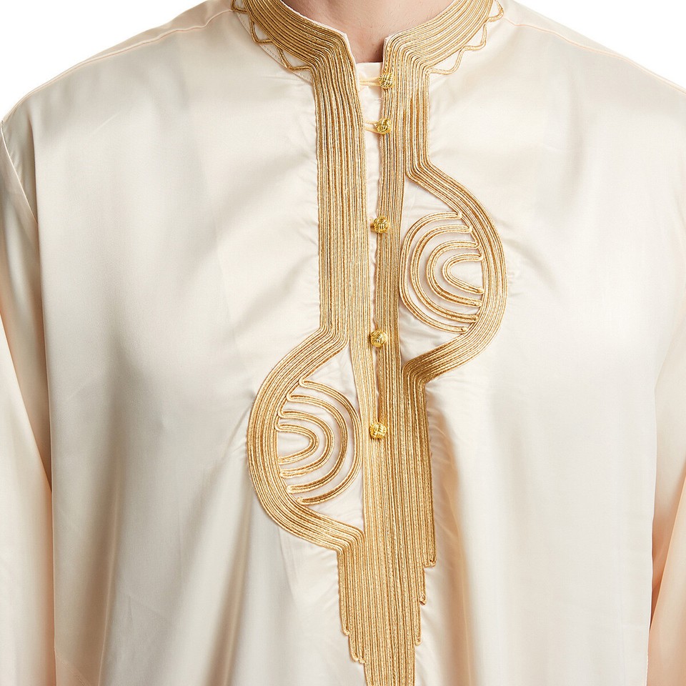 Mens Saudi Arab Muslim Robe Long Thobe Jubba Dishdasha Thawb Thoub ...