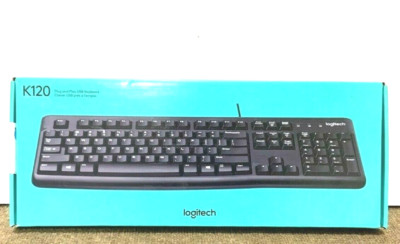 Logitech K120 USB Keyboard 920-002478 Spill Resistant ️️ ️ New Open Box ...