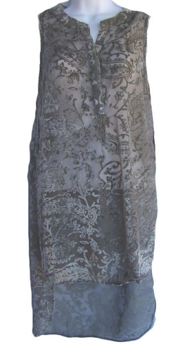 Knox Rose Womens XS Long Duster Velvet Sheer Sleeveless High Low | eBay