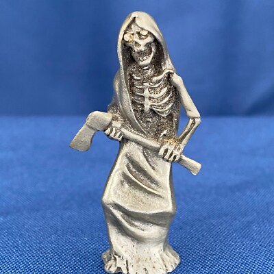 Hudson Fine Pewter Reaper Skeleton Figurine, Signed, 1986 Collectible ...