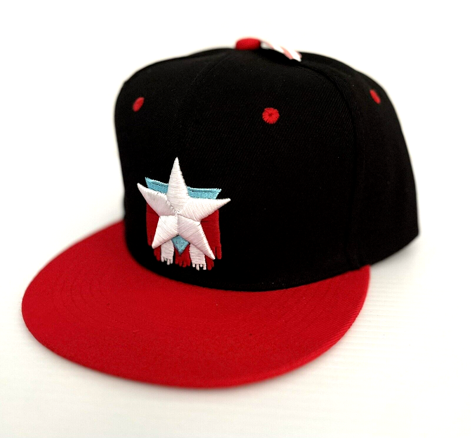 PUERTO RICO PR FLAG WITH STAR EMBROIDERED MEN'S BLACK RED CAP HAT ...