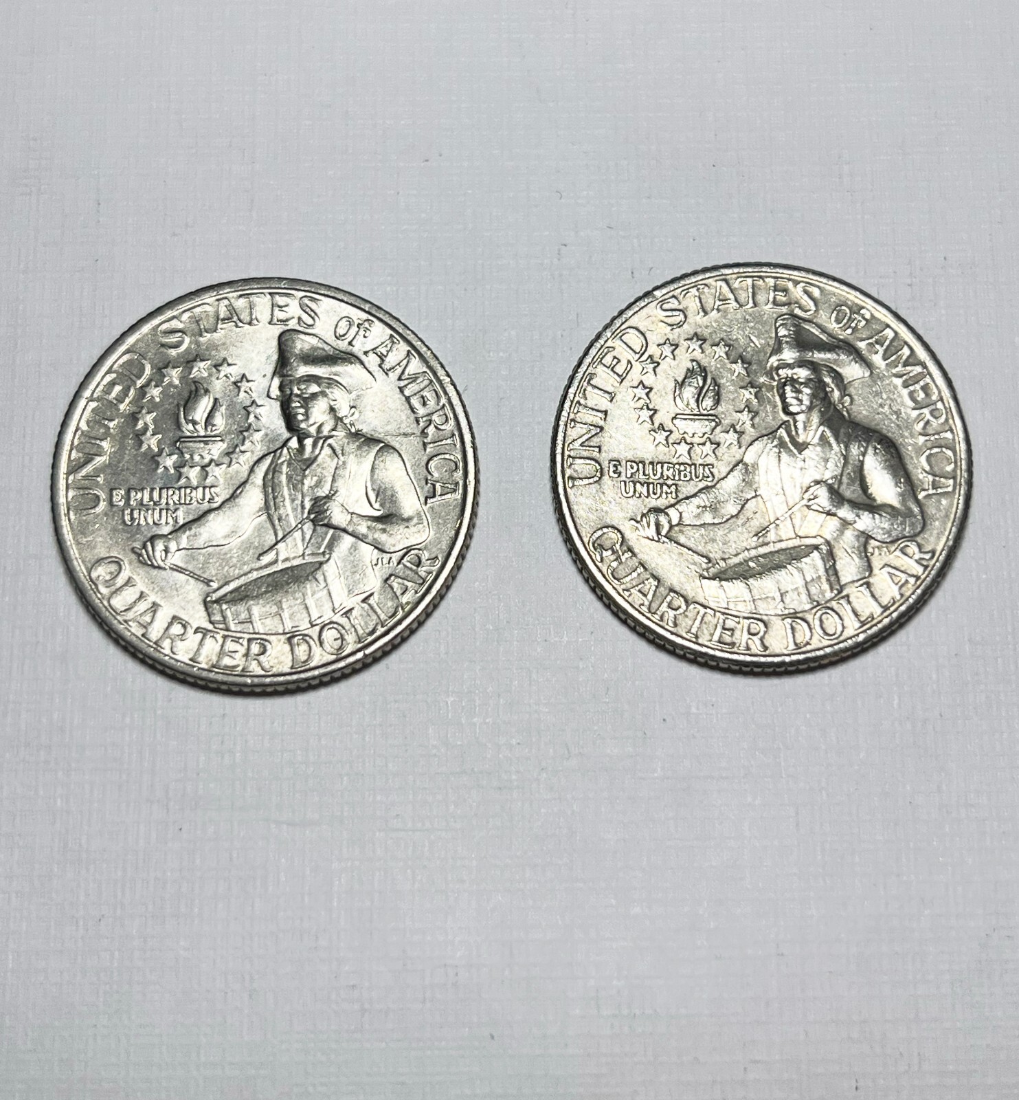 TWO Bicentennial Drummer Boy Quarter 1776-1976 Vintage Coin NO MINT ...