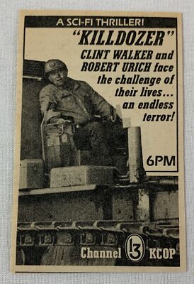 1980 small KCOP tv ad ~ horror movie KILLDOZER Clint Walker | eBay