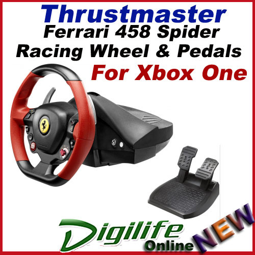 Thrustmaster Ferrari 458 Spider Racing Steering Wheel & Pedals for Xbox ...