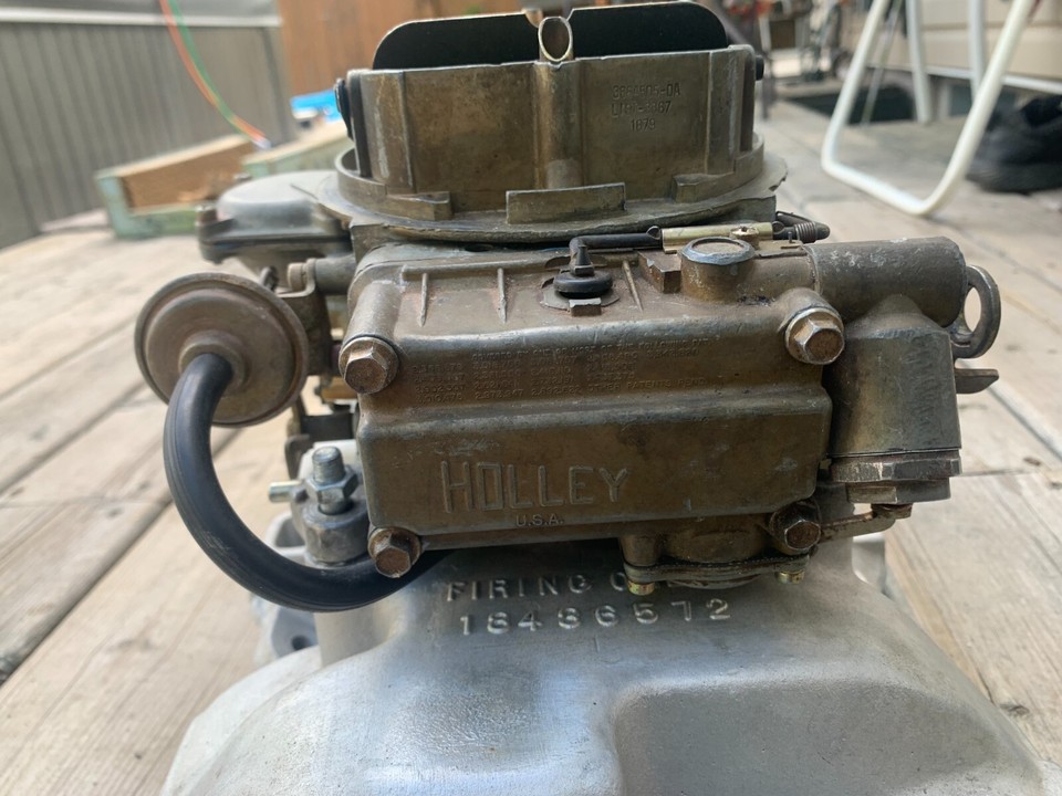 66 67 CORVETTE NOVA L79 ALUMINUM INTAKE 3890490 HOLLEY 3367 CARBURETOR ...