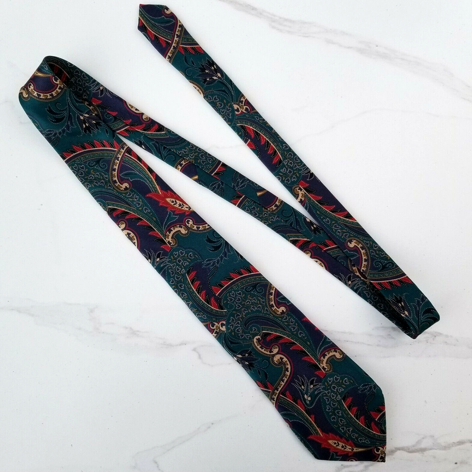 COACH Tie 100% Italian Silk Necktie Multicolor Paisley Floral VTG Made ...