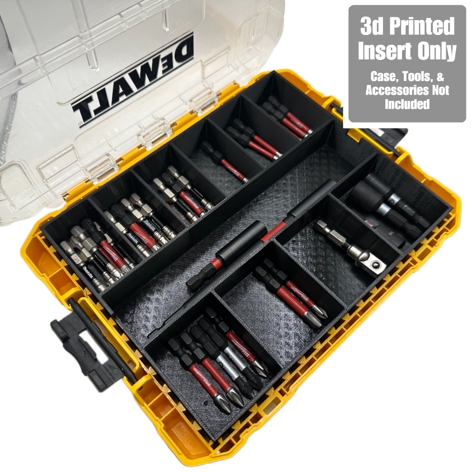 ToolCraft3d Impact Bit Organizer Insert for DEWALT Medium ToughCase (11 ...