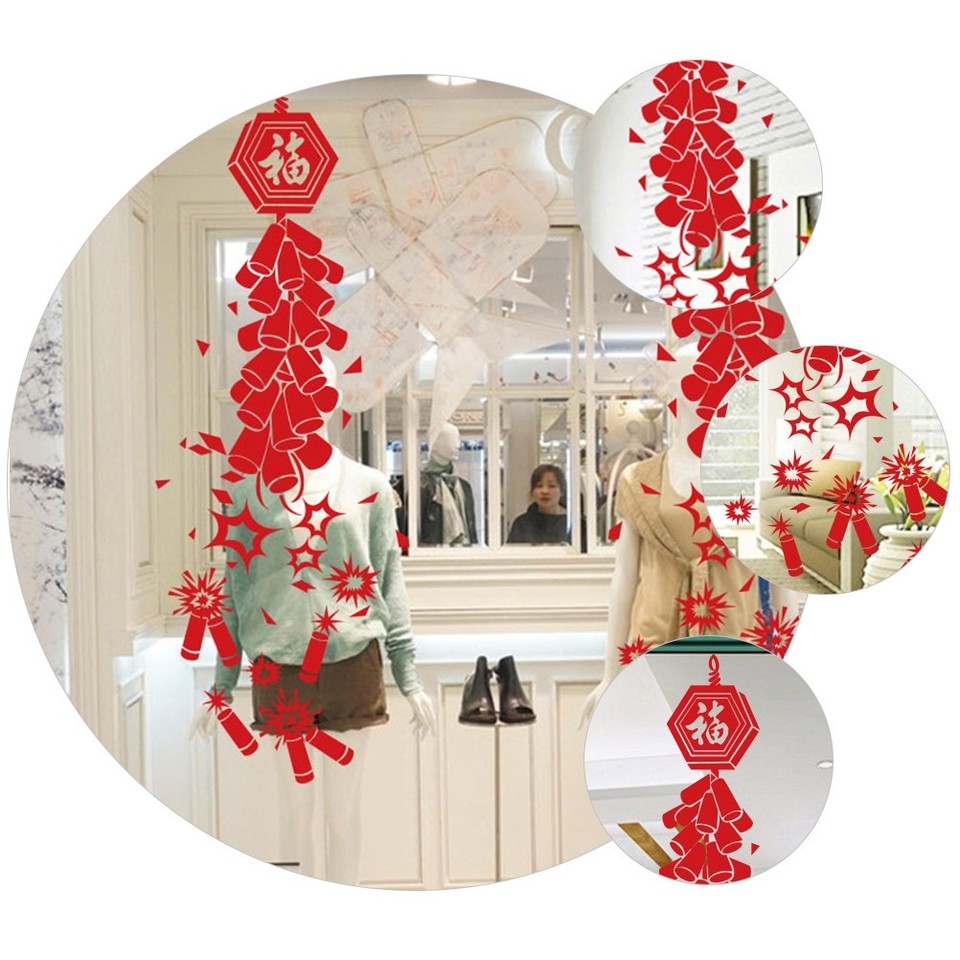 New Year Decorations Door Stickers Years Eve Window Decal Chinese ...