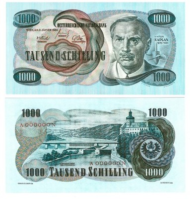 u Reproduction Note Austria 1000 Schilling 1961 Pick #141 5227R | eBay