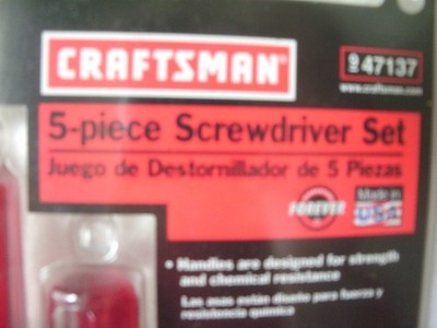 Craftsman 5-Piece Screwdriver Set New 47137 | eBay