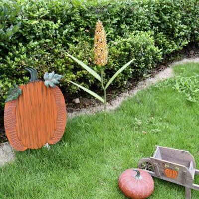 Fall Harvest Metal Corn Stalk Decorative Garden Stake Yard Patio Lawn ...