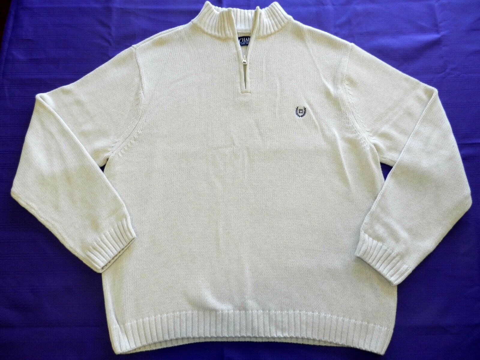 Men's sweater CHAPS size XL oatmeal long sleeve 1/4 zip pullover (ab16 ...