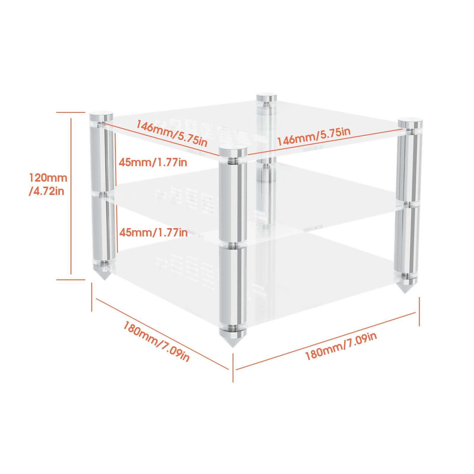 Multi-layer Acrylic Audio Rack Mount Stand for HiFi Desktop Amplifier ...