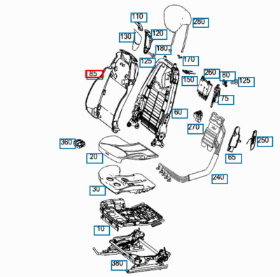 MB SL R230 AMG Front Left Seat Back Pad A2309101316 NEW GENUINE | eBay UK