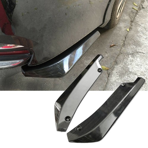 2x Rear Car Bumper Diffuser Lip Canard Splitter Protector Carbon Fiber ...