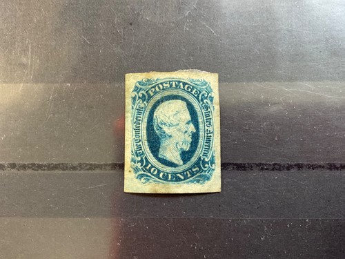 1863 CSA #12 Civil War Confederate States 10¢ Stamp - Jefferson Davis ...