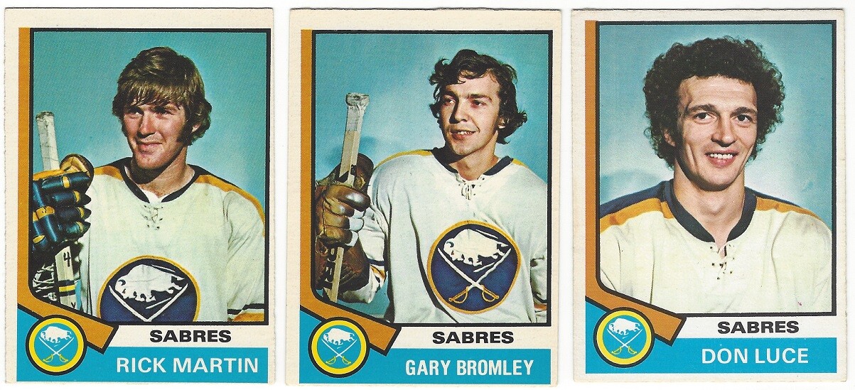 7 1974-75 OPC HOCKEY BUFFALO SABRES CARDS (MARTIN/BROMLEY RC+++) | eBay