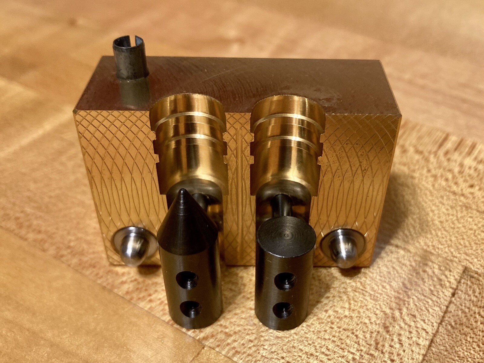 MP Bullet Mold - 45 - Hollow Base Wad Cutter - 2 Cavity Brass | eBay