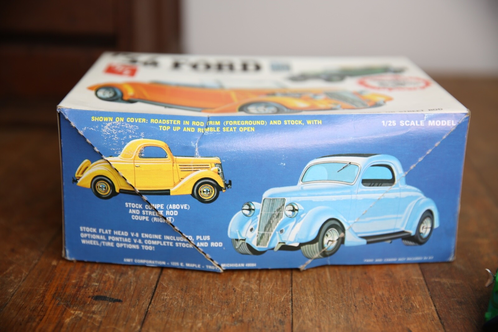 1973 AMT '36 Ford Coupe Roadster Model Car Kit built junkyard box No ...