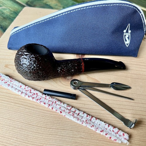 Savinelli One Starter Kit RUSTICATED Bent Author (321) 6mm Filter Pipe ...