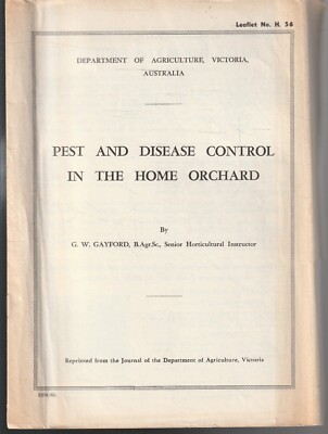 MEMORABILIA ,VICTORIAN DEPT AG , PEST & DISEASE CONTROL HOME ORCHRAD ...