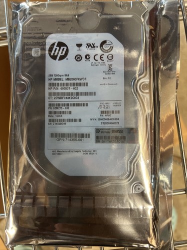 MB2000FCWDF HPE 2TB 7.2K 6G LFF SAS HARD DRIVE 4053162765993| eBay