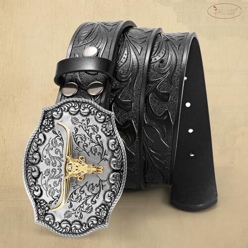 Men Leather Western Belt, Cowboy Cowgirl Country Belt with Engraved ...