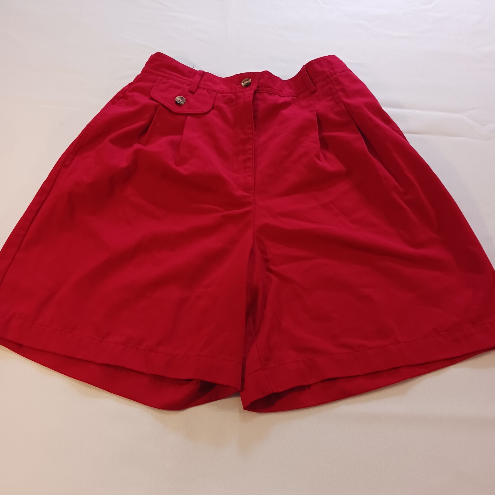 Studio Works Pockets Women's Red Cotton & Polyester Shorts Pants Size ...